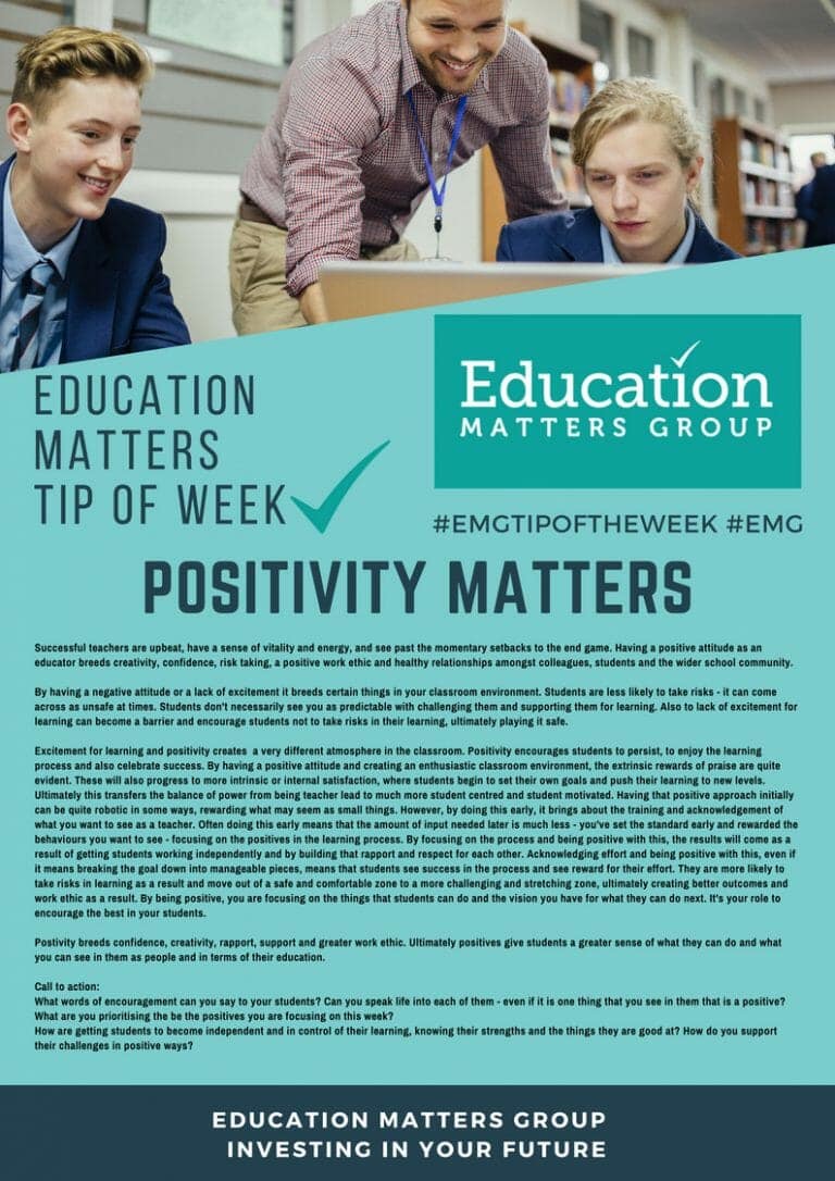 Read More EMG Tip of the Week – Positivity Matters - Education Matters ...