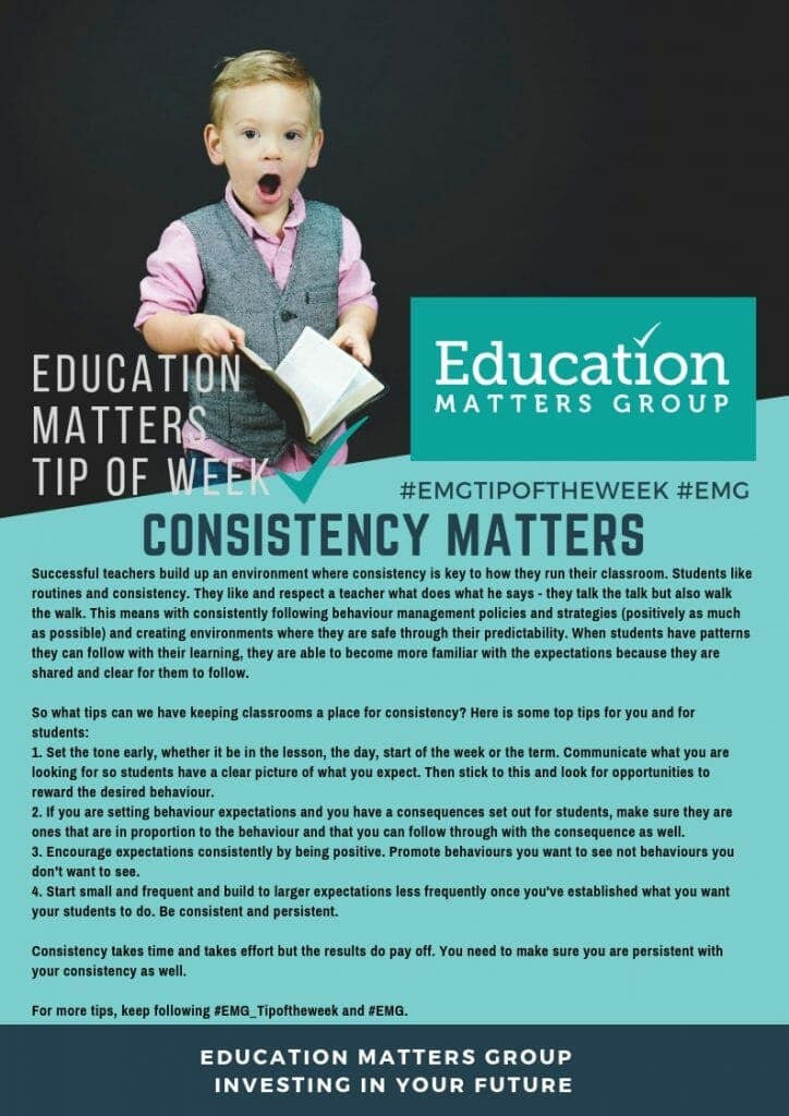 Education Matters Group – Tip of the Week 2020/21 – Consistency Matters ...