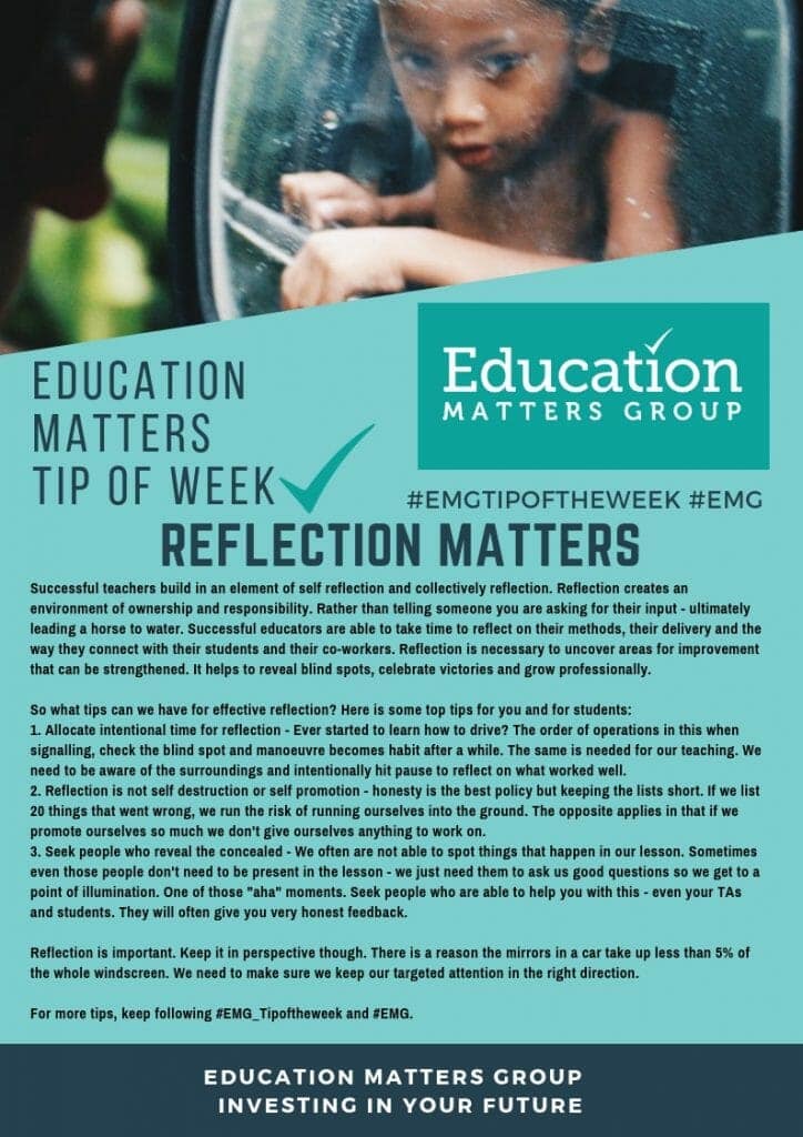 Education Matters Group - Tip of the Week 2019/20 – Reflection Matters ...