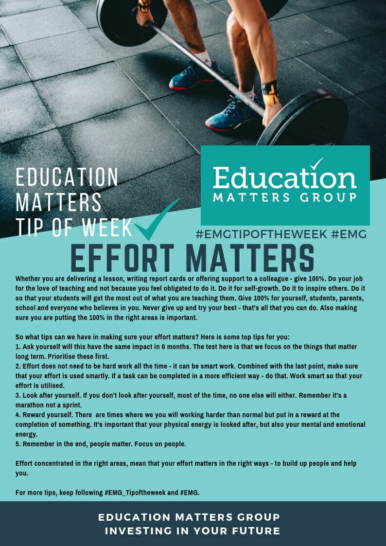 EMG Tip of the Week – Effort Matters - Education Matters Group
